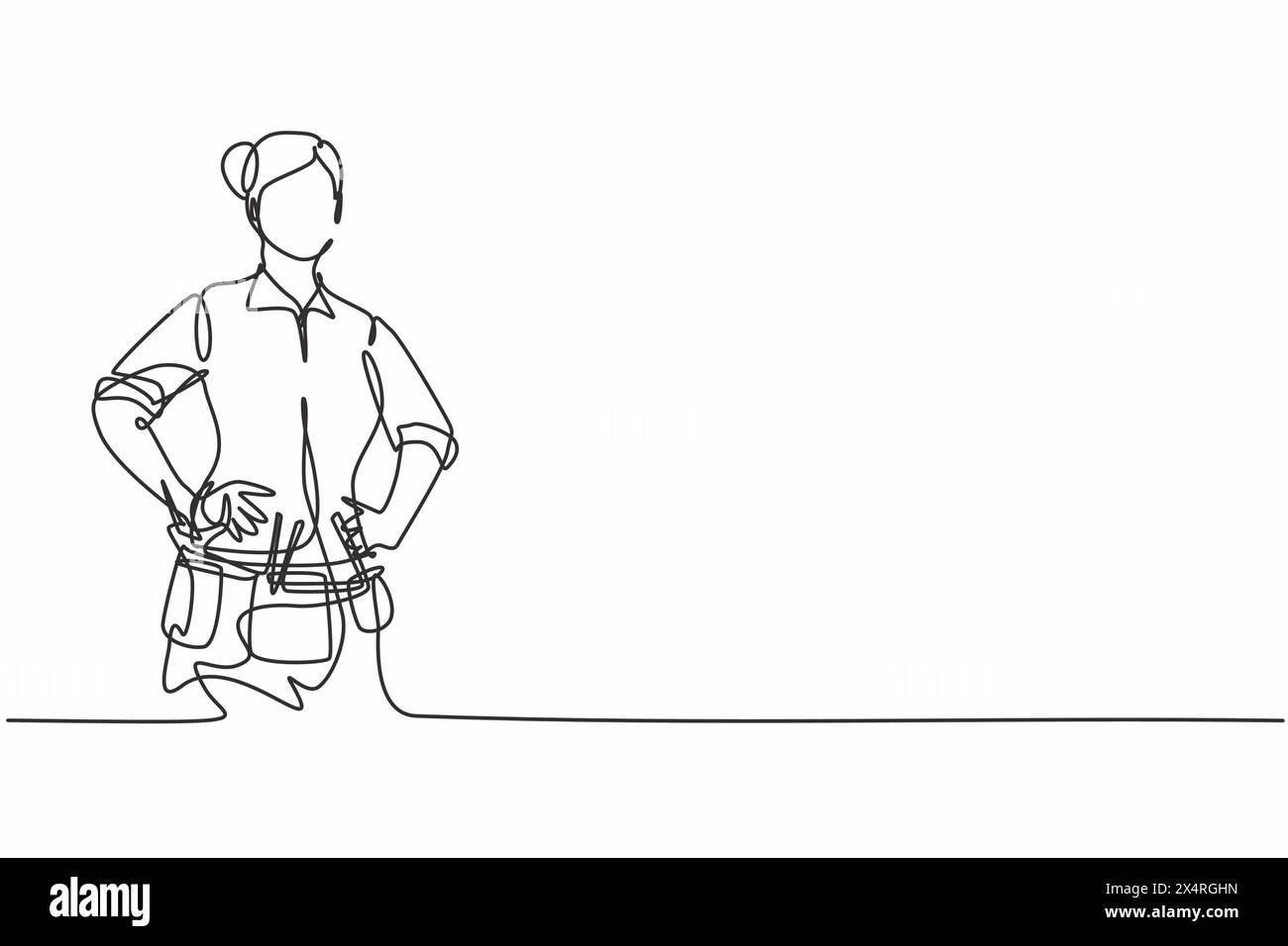 Single continuous line drawing of young beautiful and skillful ...