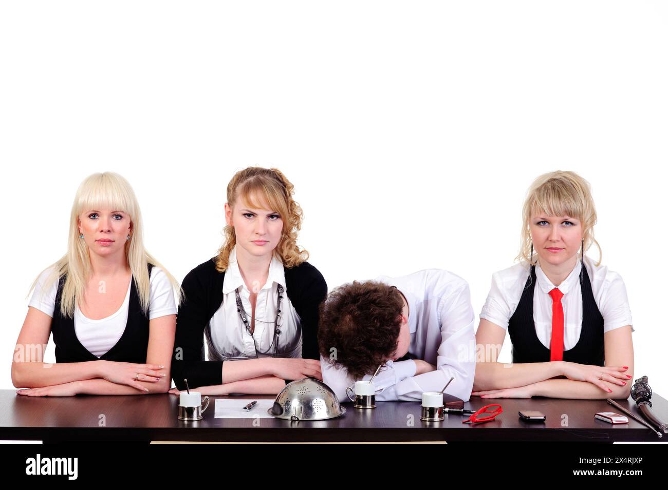 boring business team working together at office, isolated on white ...