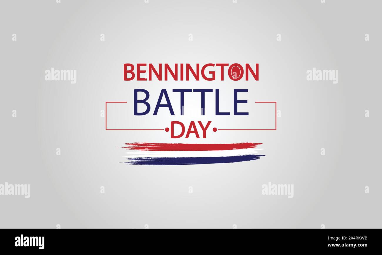 Honoring History Bennington Battle Day Text with USA Flag Design Stock ...