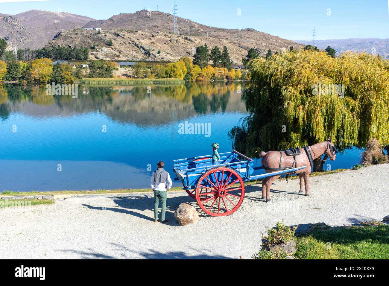 Horse cart by Clutha River, Cromwell Heritage Precinct, Melmore Terrace ...