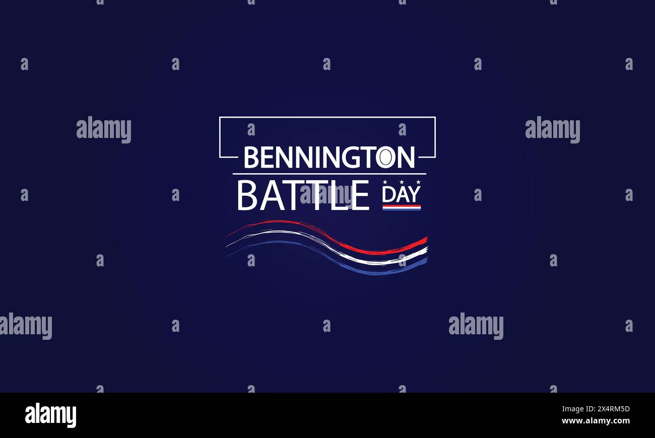 Honoring History Bennington Battle Day Text with USA Flag Design Stock ...