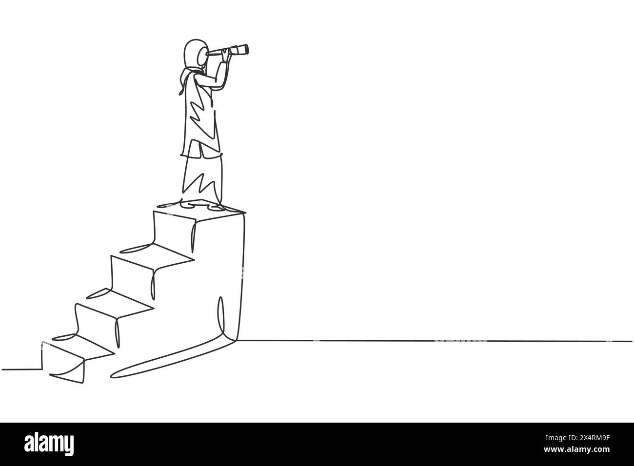 Single one line drawing vision concept in business of Arab ...