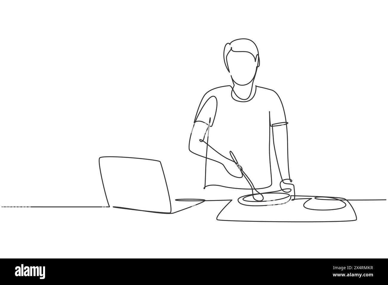 Man using laptop cooking Stock Vector Images - Alamy