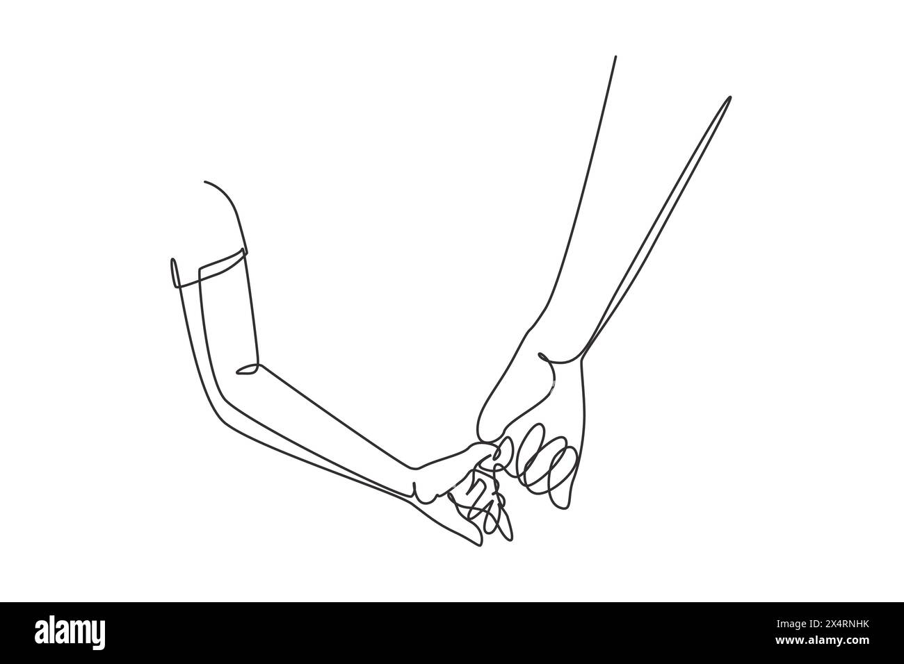 Continuous one line drawing dad holding hands daughter with love ...