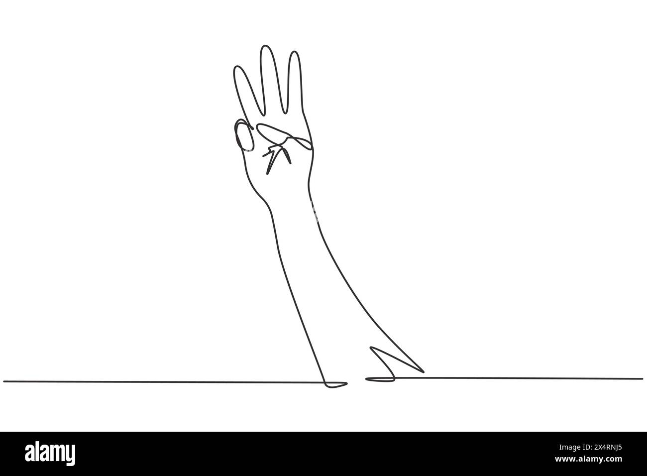 Single One Line Drawing Third Place Symbol Number Three Hand Count Learn To Count Numbers