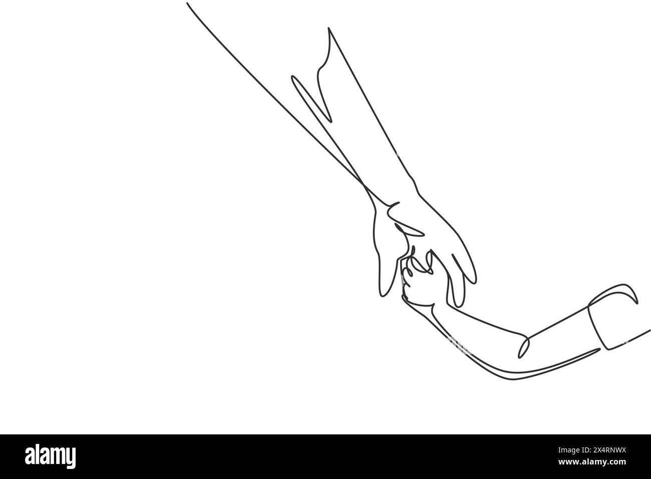 Single continuous line drawing hands of parent and child. Childhood ...