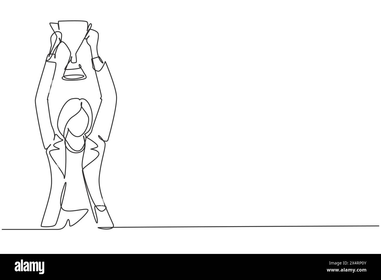 Single continuous line drawing young businesswoman wearing blazer ...