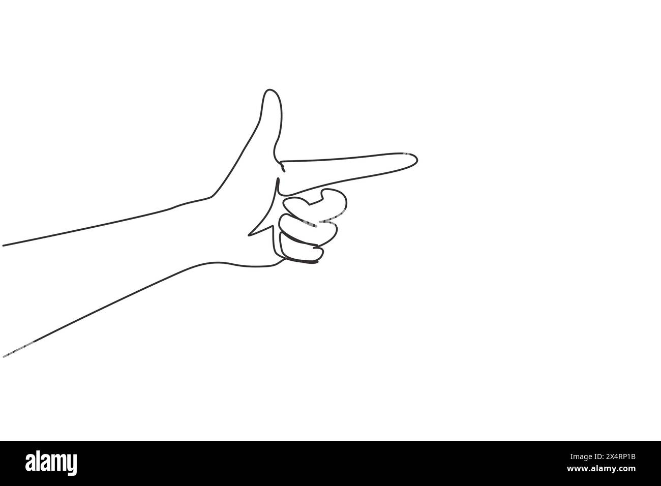 Continuous one line drawing hand making gun or weapon gesture. Hand ...