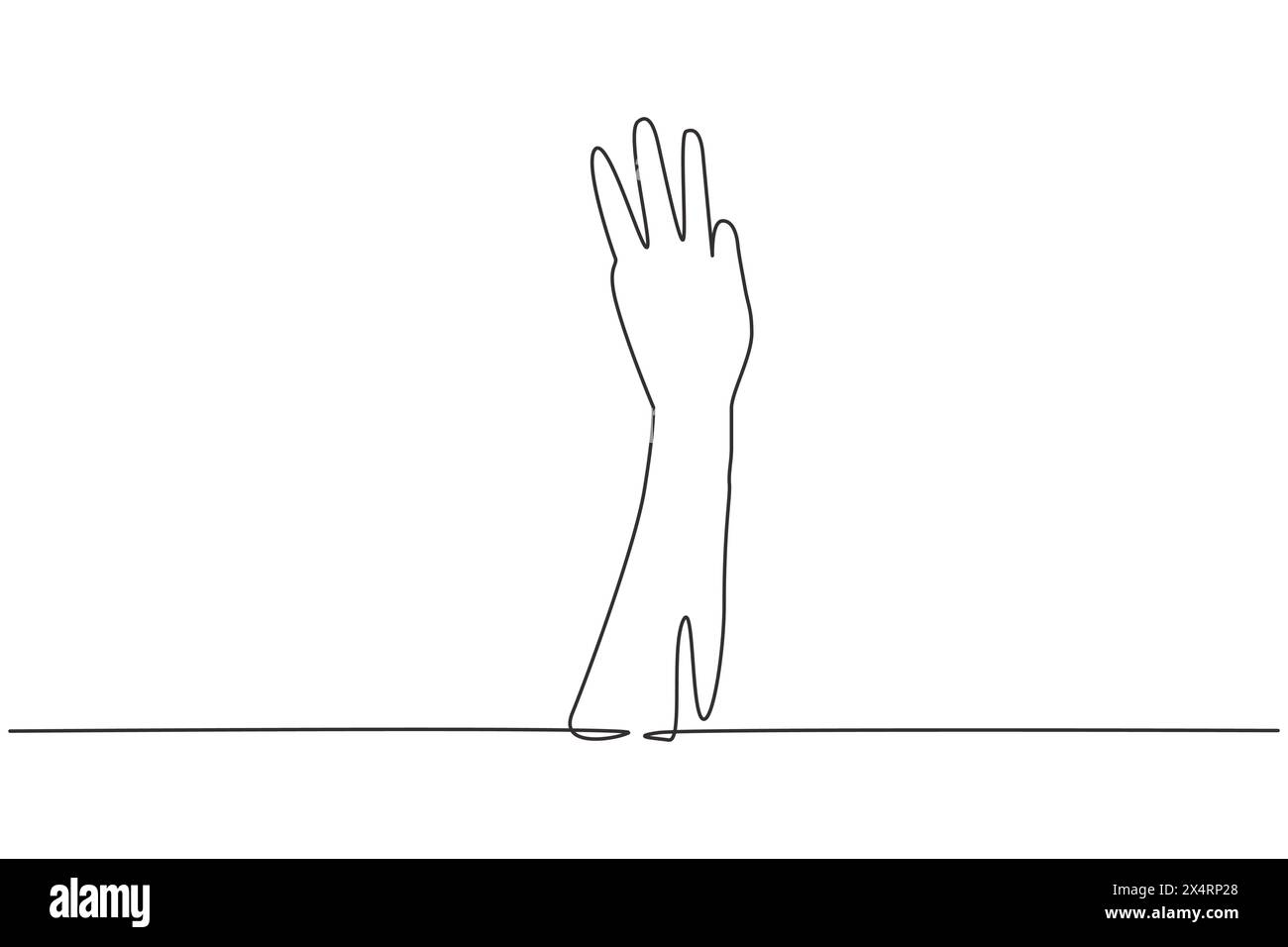 Single one line drawing third place symbol. Number three hand count ...