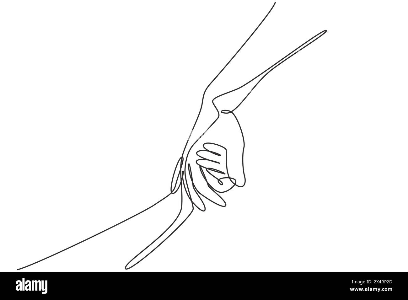 Continuous one line drawing father giving hand to a child. Childhood ...