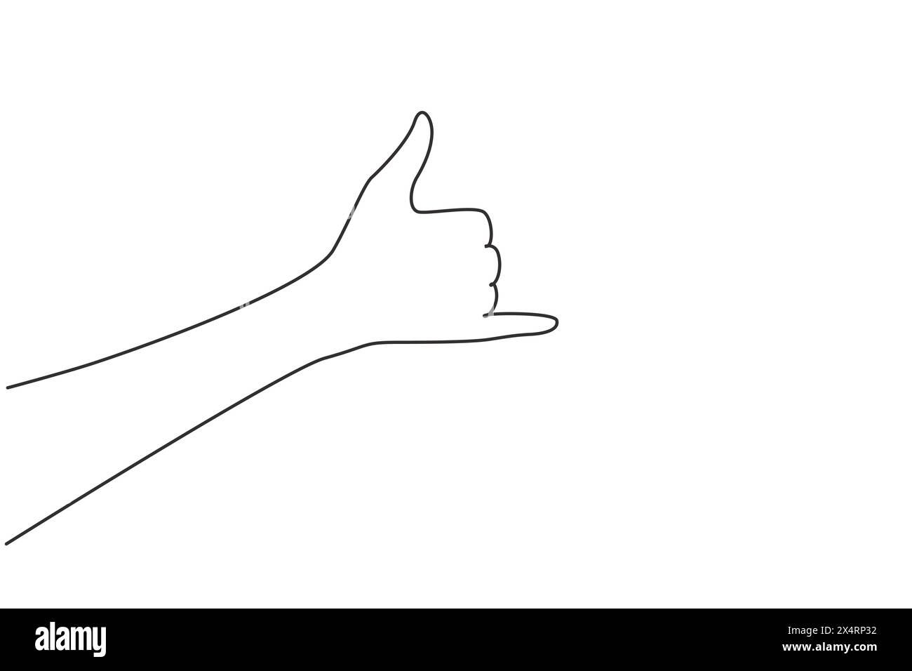 Single one line drawing hand making hang lose sign. Hawaiian hand sign ...