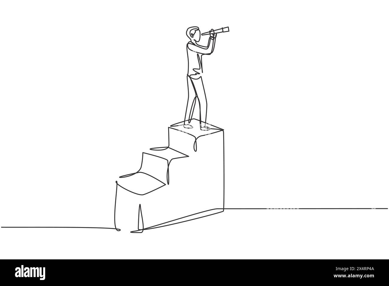 Single one line drawing vision concept in business of businessman and ...