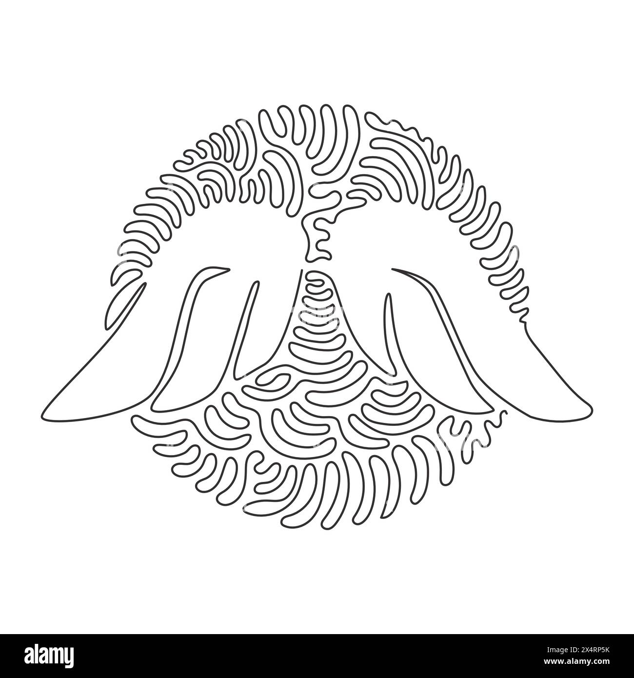 Single continuous line drawing cute angel wings holiday romantic ...