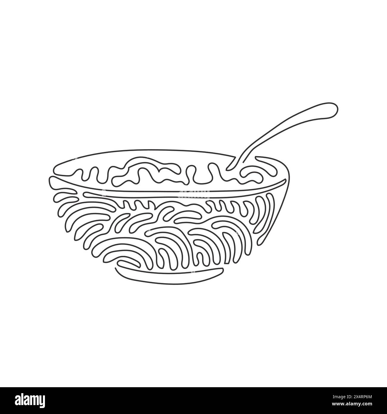 Single continuous line drawing corn flakes, cereal and milk splash in ...
