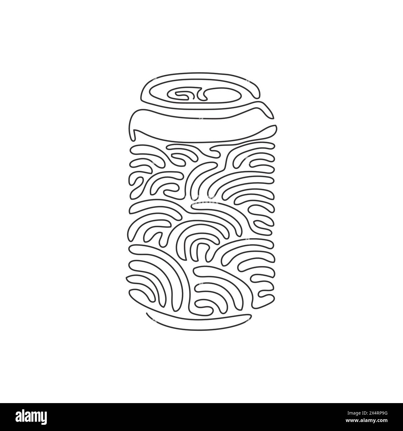 Single continuous line drawing soda in aluminum can. Soft drink to ...