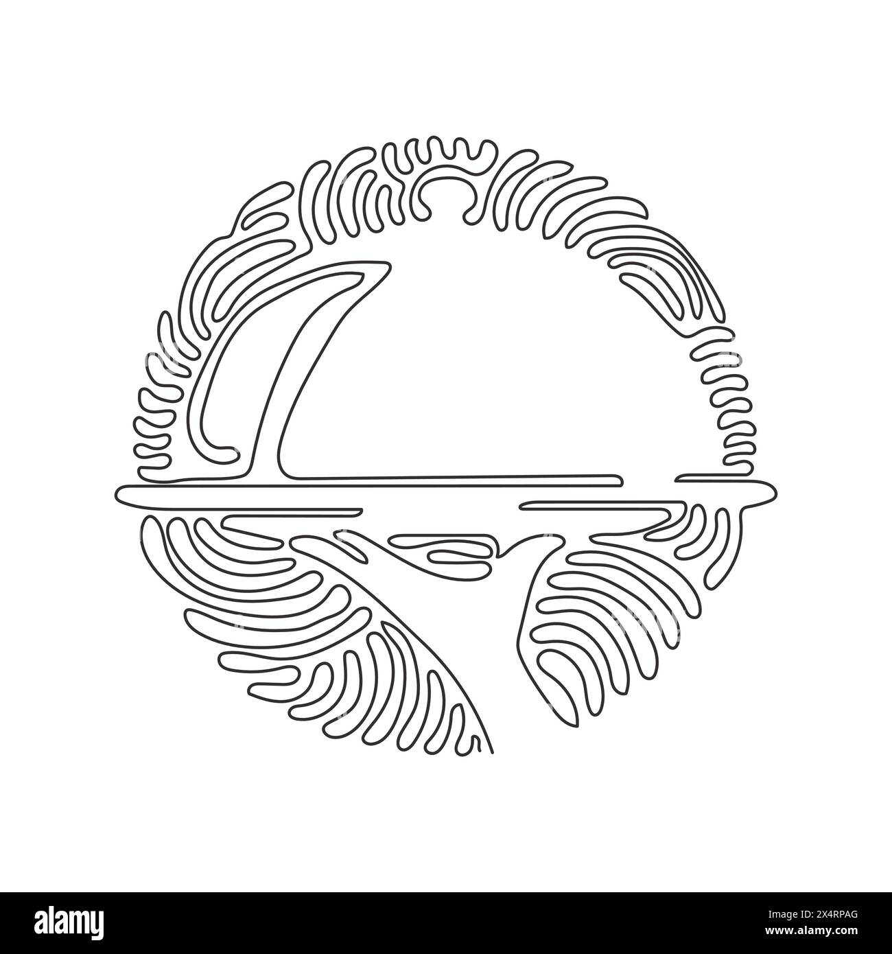 Continuous one line drawing tray on hand. Hand of waiter holding silver ...