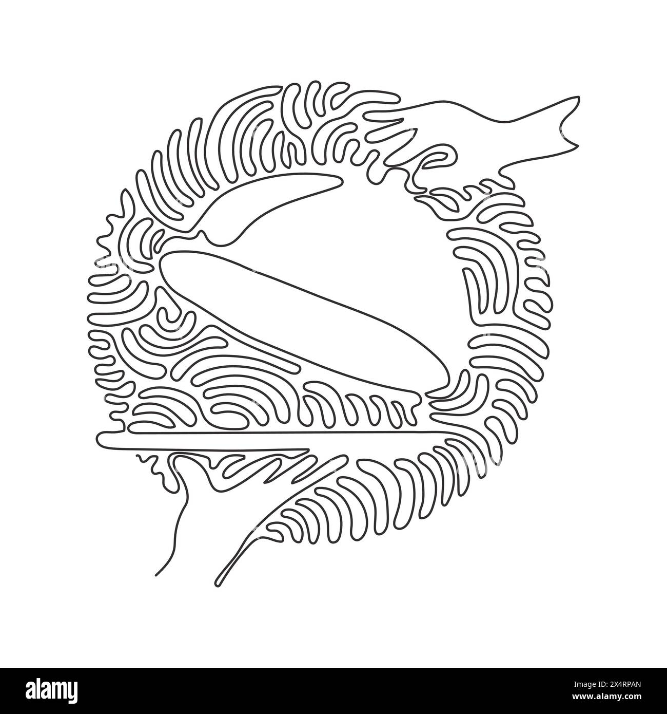 Single continuous line drawing open tray cloche in hand. Restaurant ...