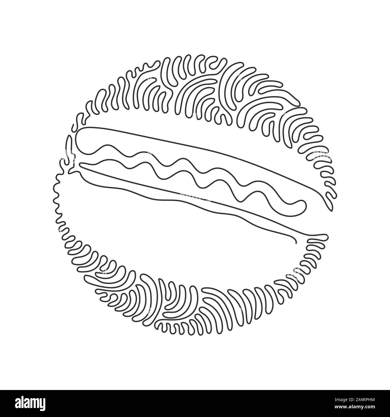 Single one line drawing delicious hot dog. Minimal style. Perfect for ...