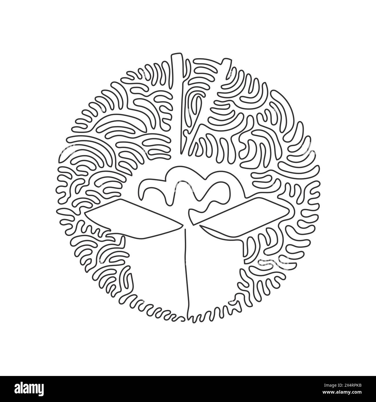 Continuous one line drawing noodle in box. Asian ramen, traditional ...