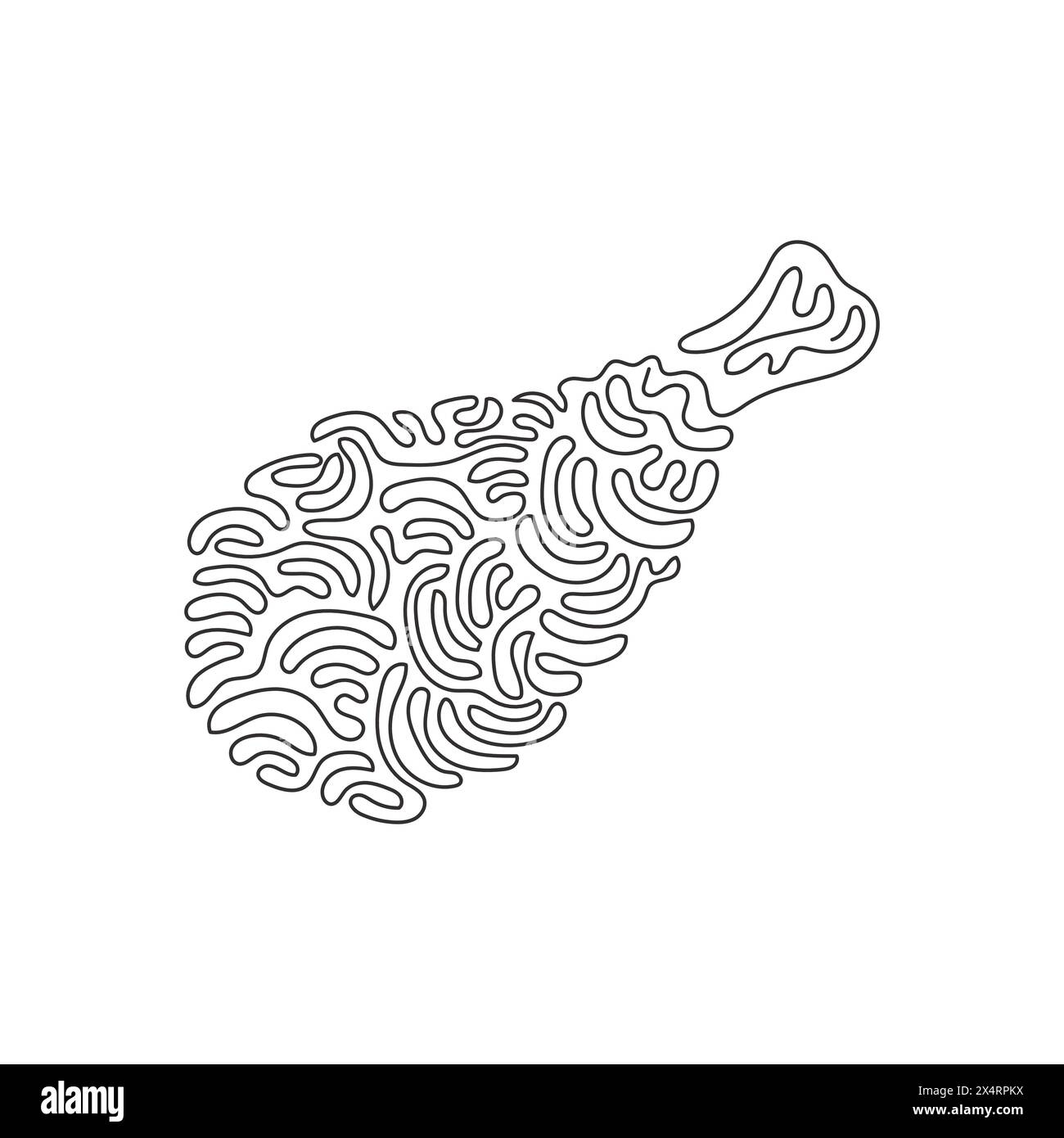 Continuous one line drawing delicious crispy fried chicken drumstick ... Continuous one line drawing delicious crispy fried chicken drumstick ...