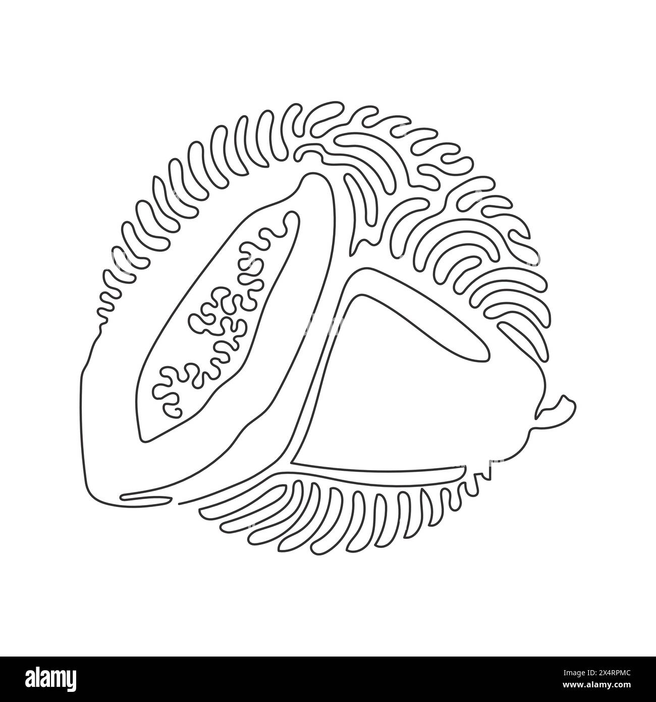 One whole papaya Stock Vector Images - Alamy