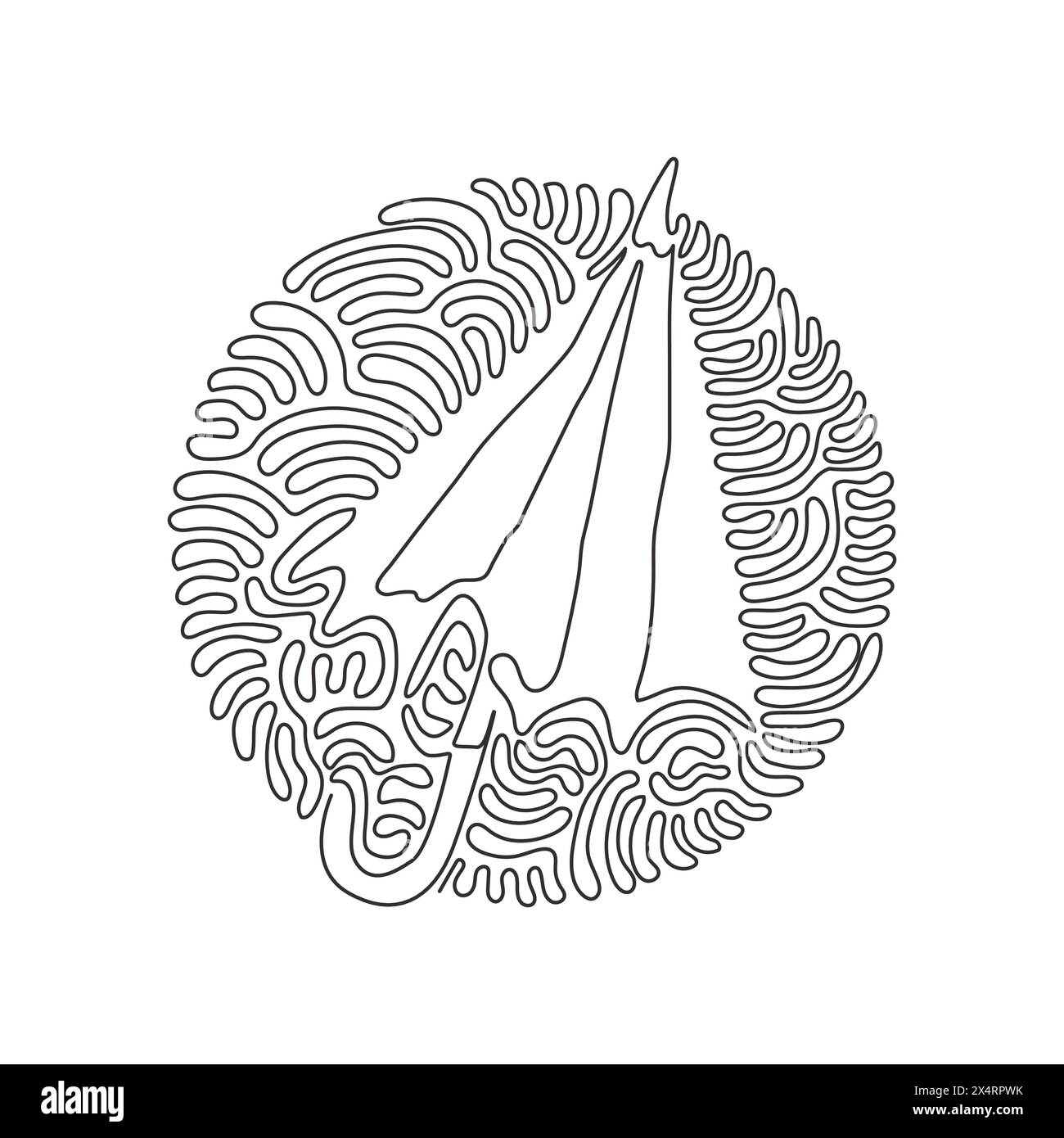 Single one line drawing umbrella close parasol handle rain object ...