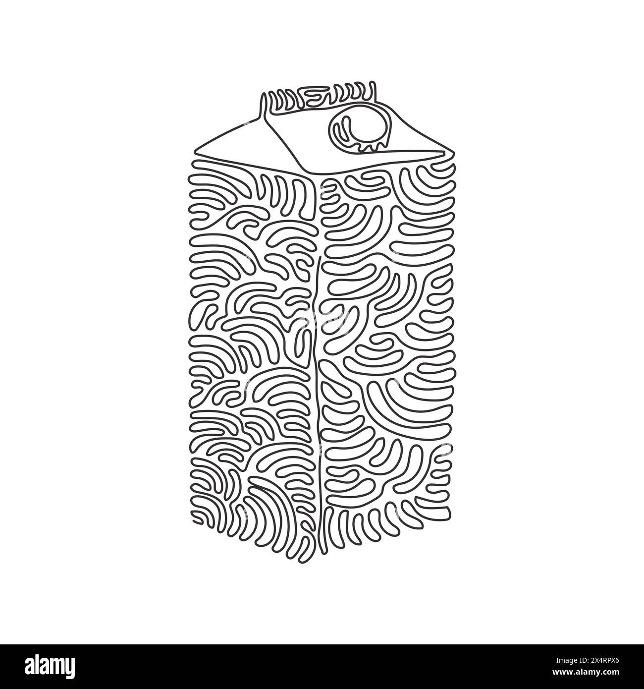 Continuous one line drawing box of fresh milk cow. Dairy product used ...