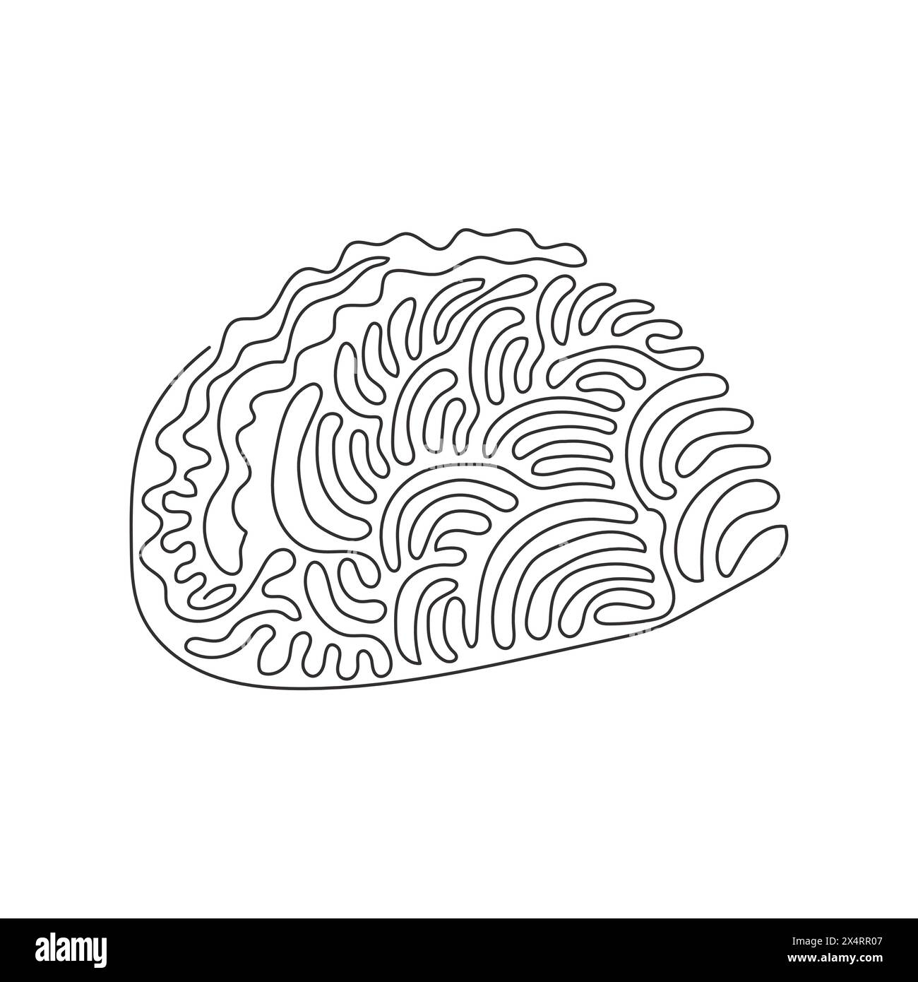 Continuous one line drawing tacos traditional Mexican fast food with ...