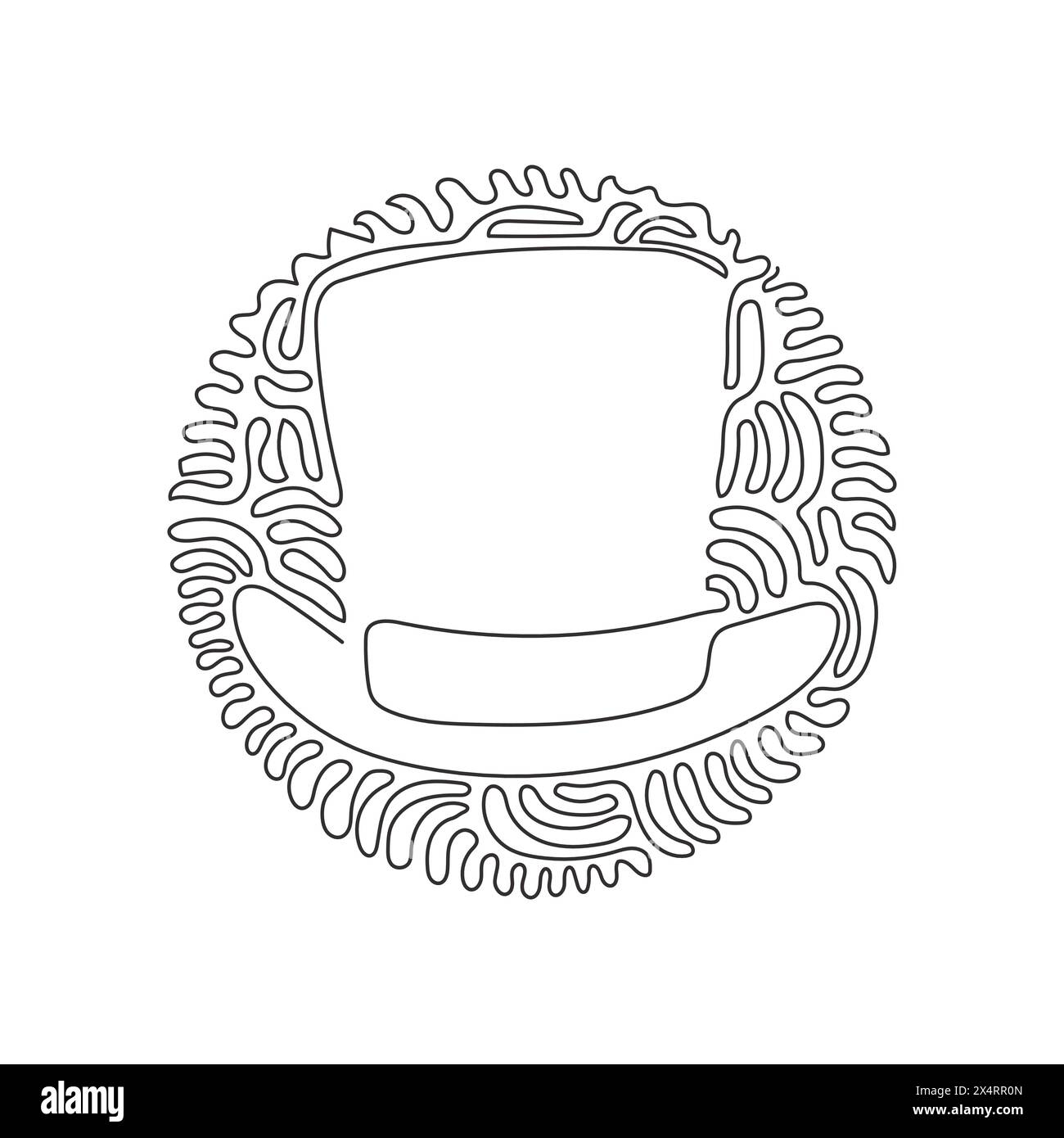 Continuous one line drawing vintage top hat. Cylinder hats. Old ...