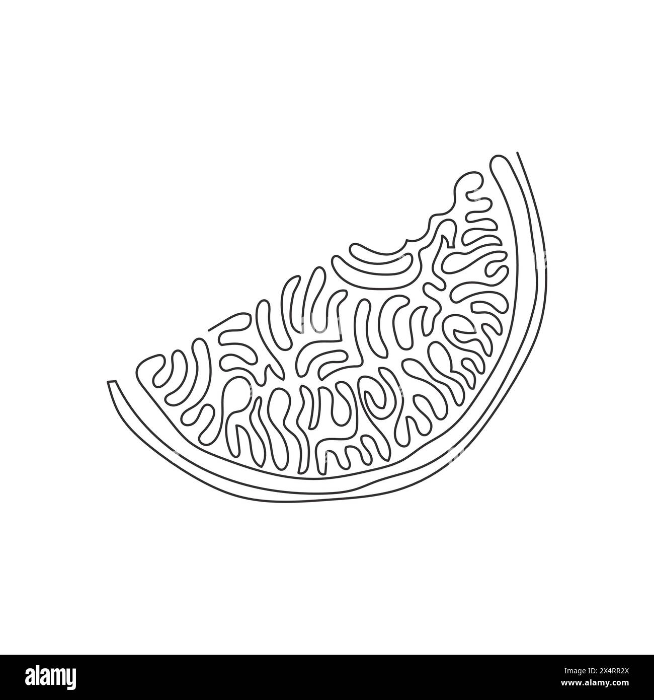 Continuous one line drawing water melon icon, watermelon slice fruit ...
