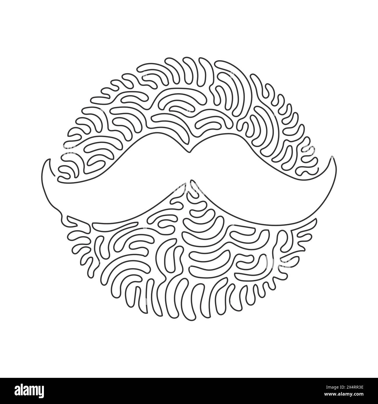 Single continuous line drawing old style mustaches. Adult man ...