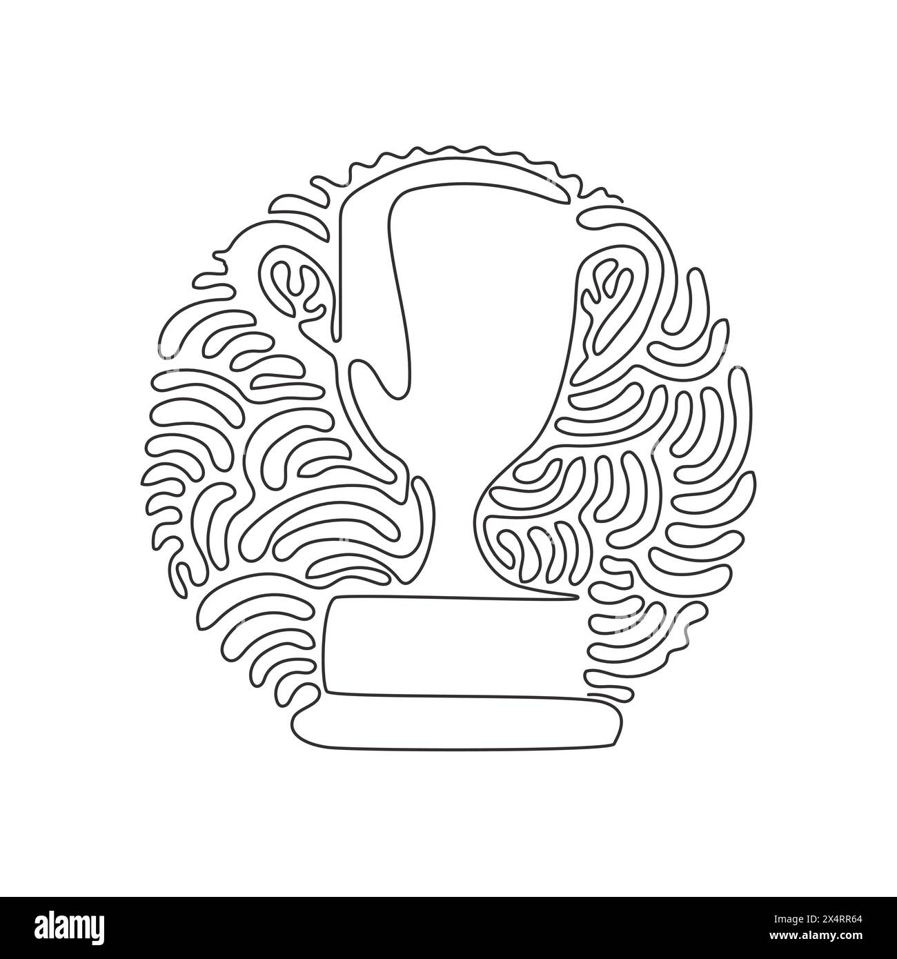 Single one line drawing winner's trophy icon. Golden trophy vector is ...