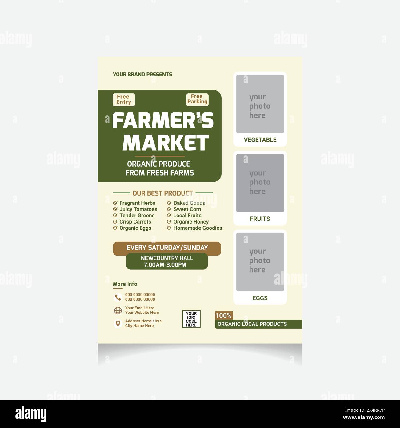 farmers market flyer Stock Vector Image & Art - Alamy