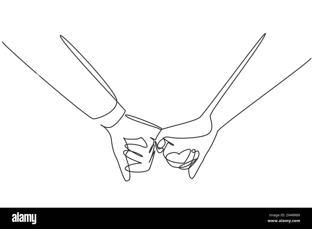 Continuous one line drawing happy couple holding their hands with love ...