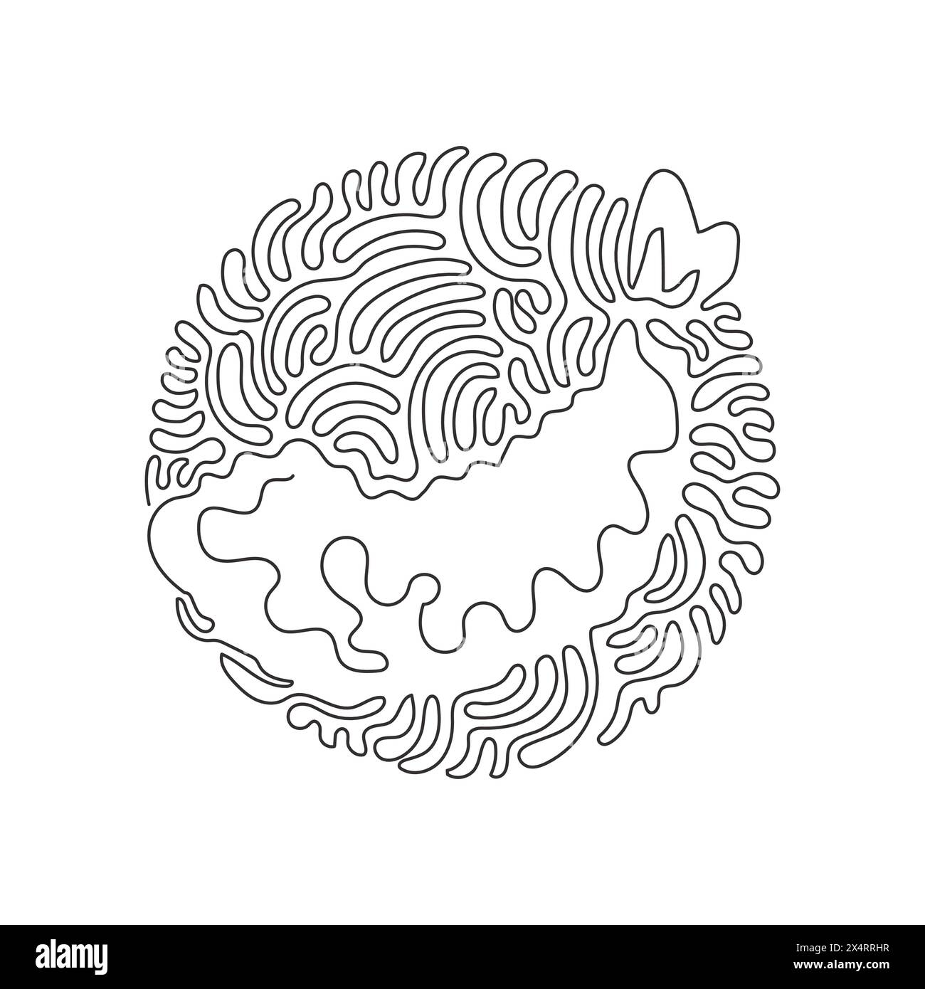 Continuous one line drawing tempura shrimp fried Japanese food ebifurai ...