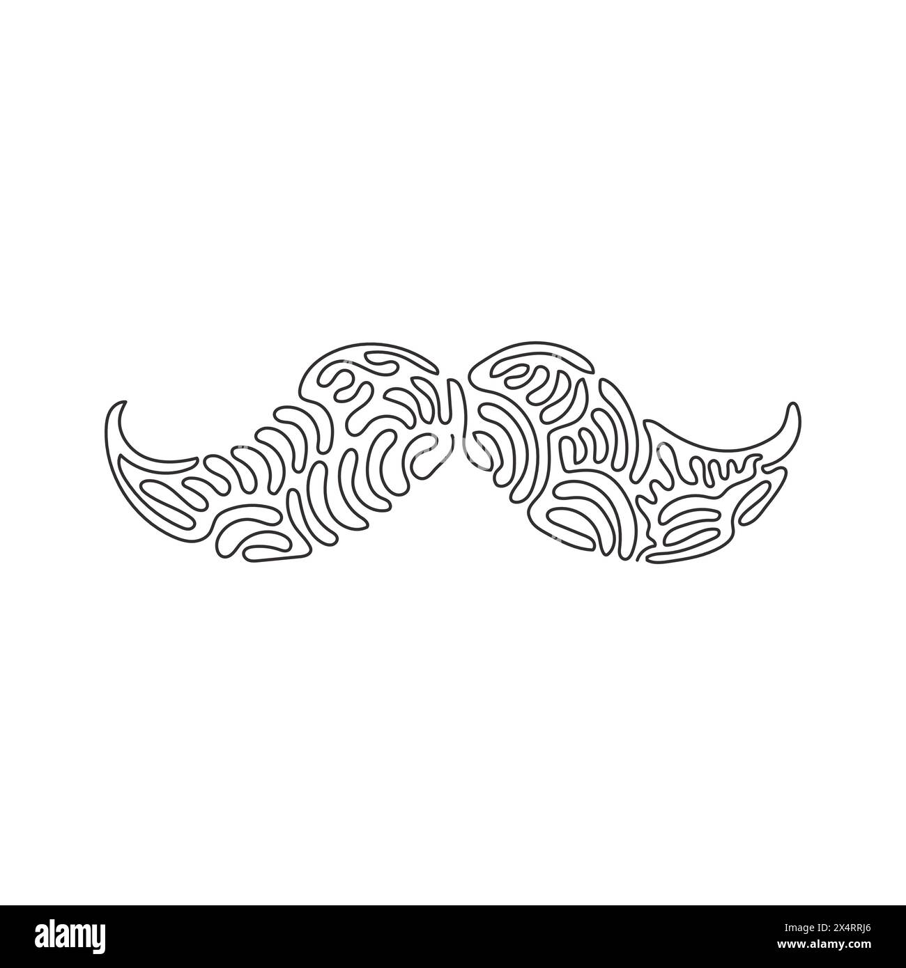 Single one line drawing old style mustaches. Adult man moustaches ...
