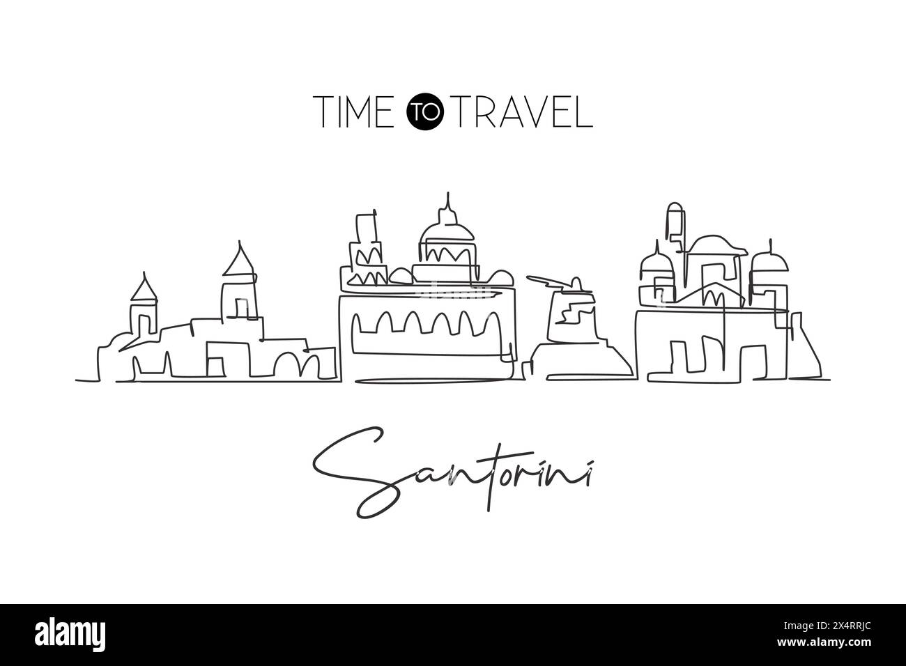 View santorini village oia Stock Vector Images - Alamy