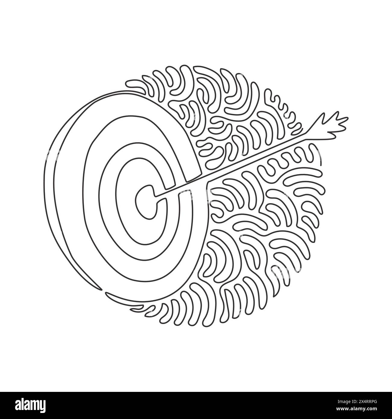 Continuous one line drawing Archery Target With Arrows Archer Sport ...