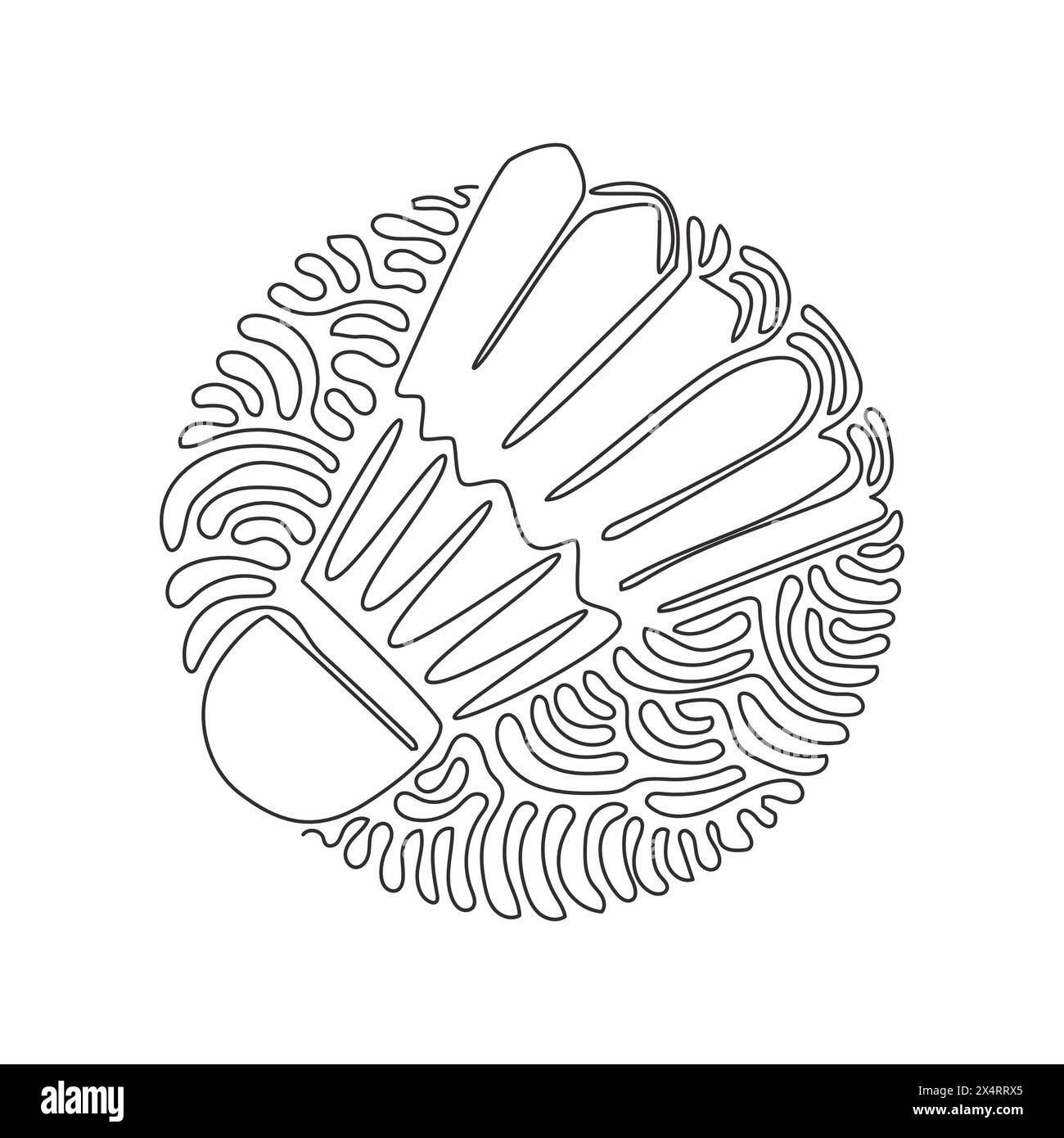 Continuous one line drawing shuttlecock badminton. Sports equipment ...