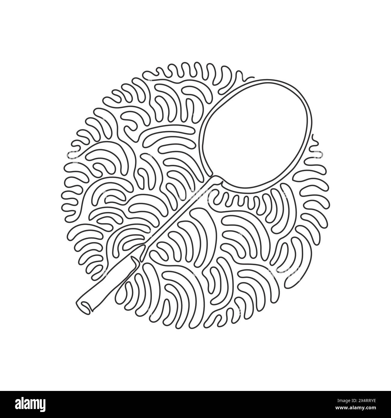 Single one line drawing badminton racket. Sport equipment. Vintage ...