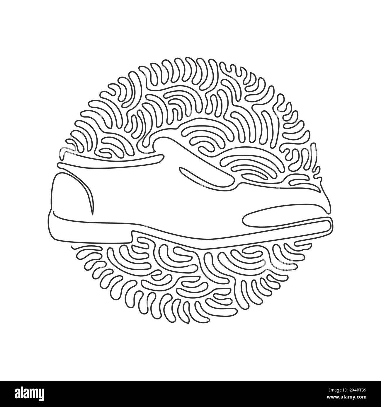 Single continuous line drawing male black leather shoes. Comfortable ...