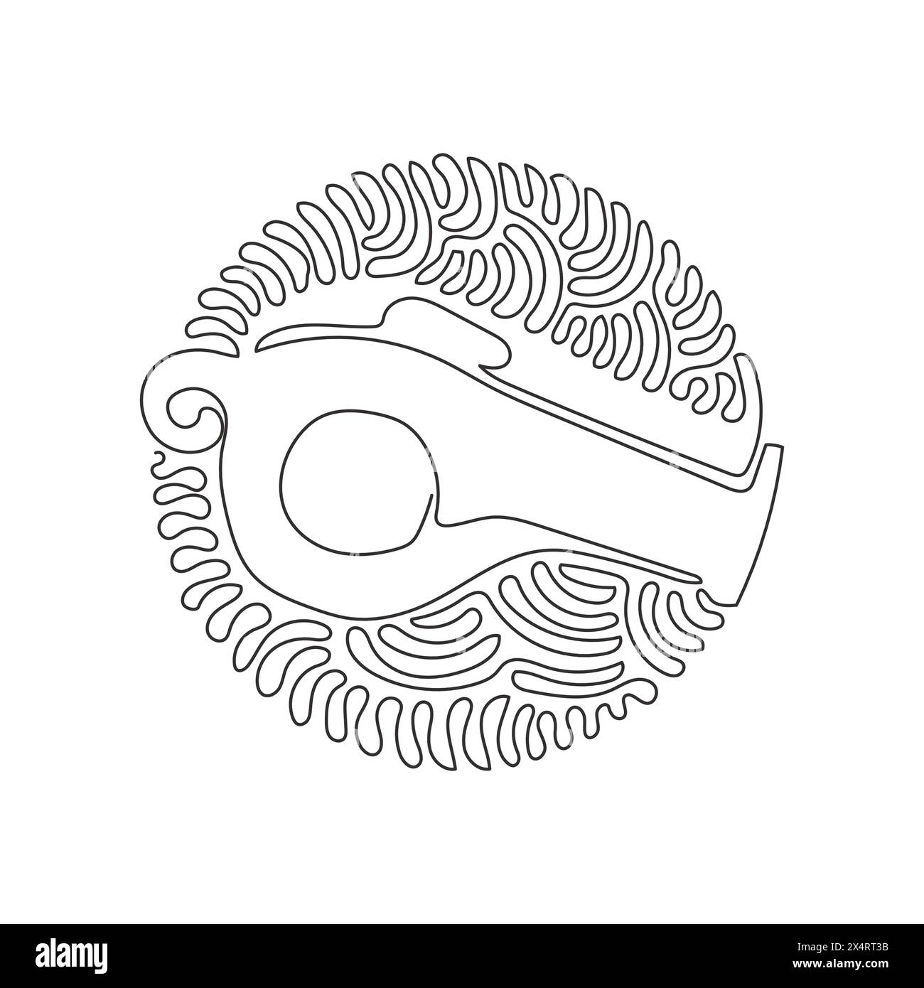 Single one line drawing whistle referee. Coach gym whistle. Sports sign ...