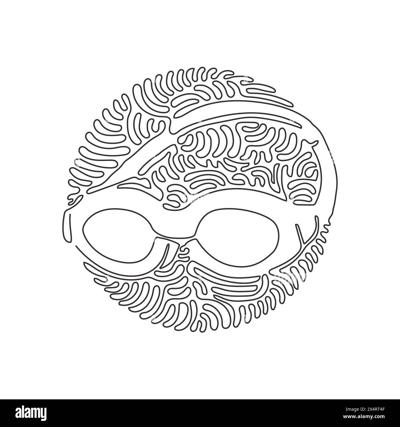 Single one line drawing glasses for swimming. Swim goggles ...