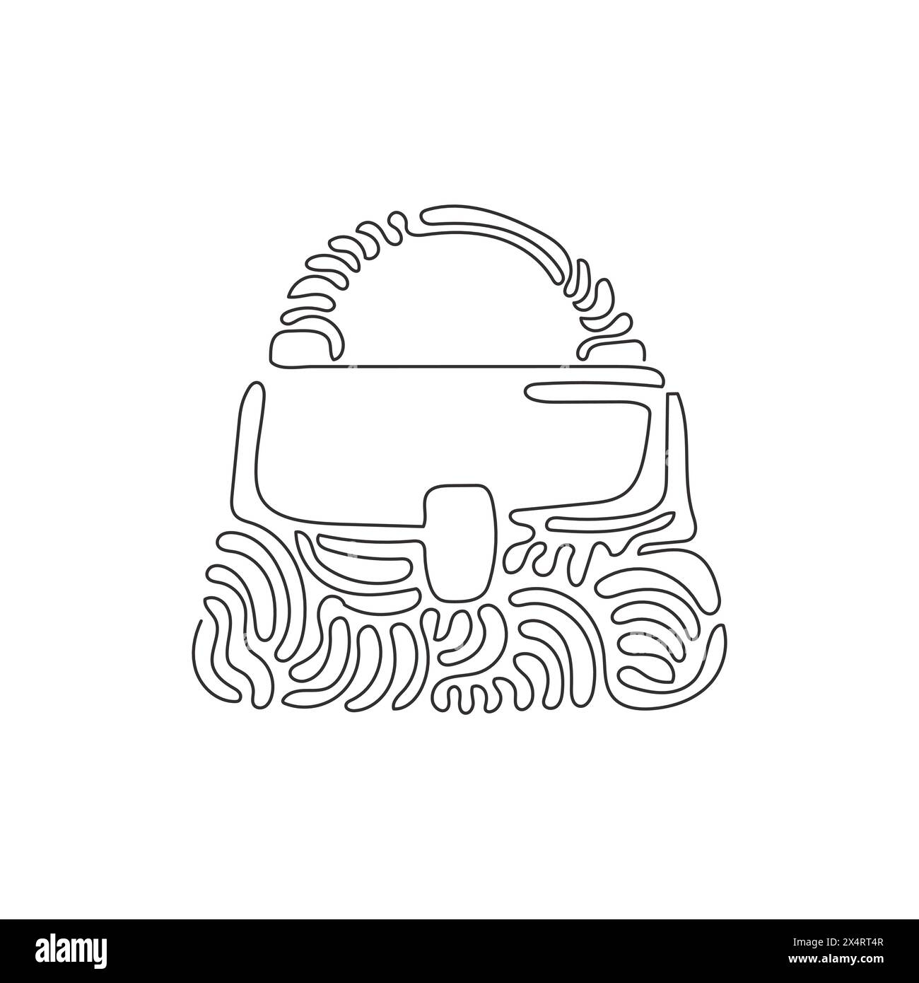 Single one line drawing women handbags collection of fashionable items ...