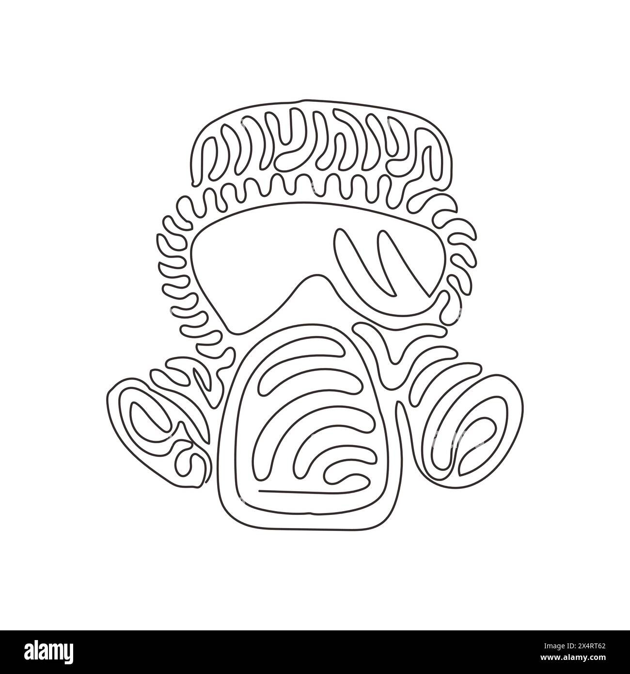 Continuous one line drawing mask with glasses and air filters icon ...