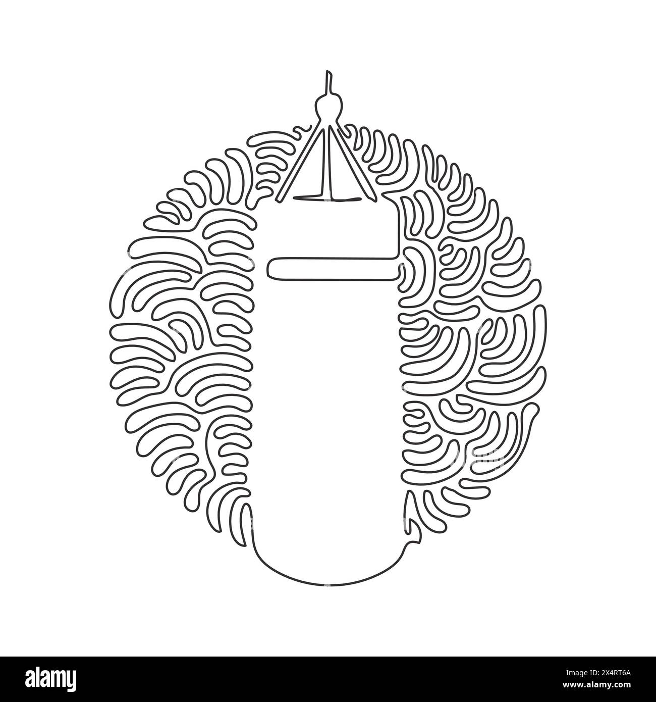 Continuous one line drawing punching bag isolated. Hitting bag for ...