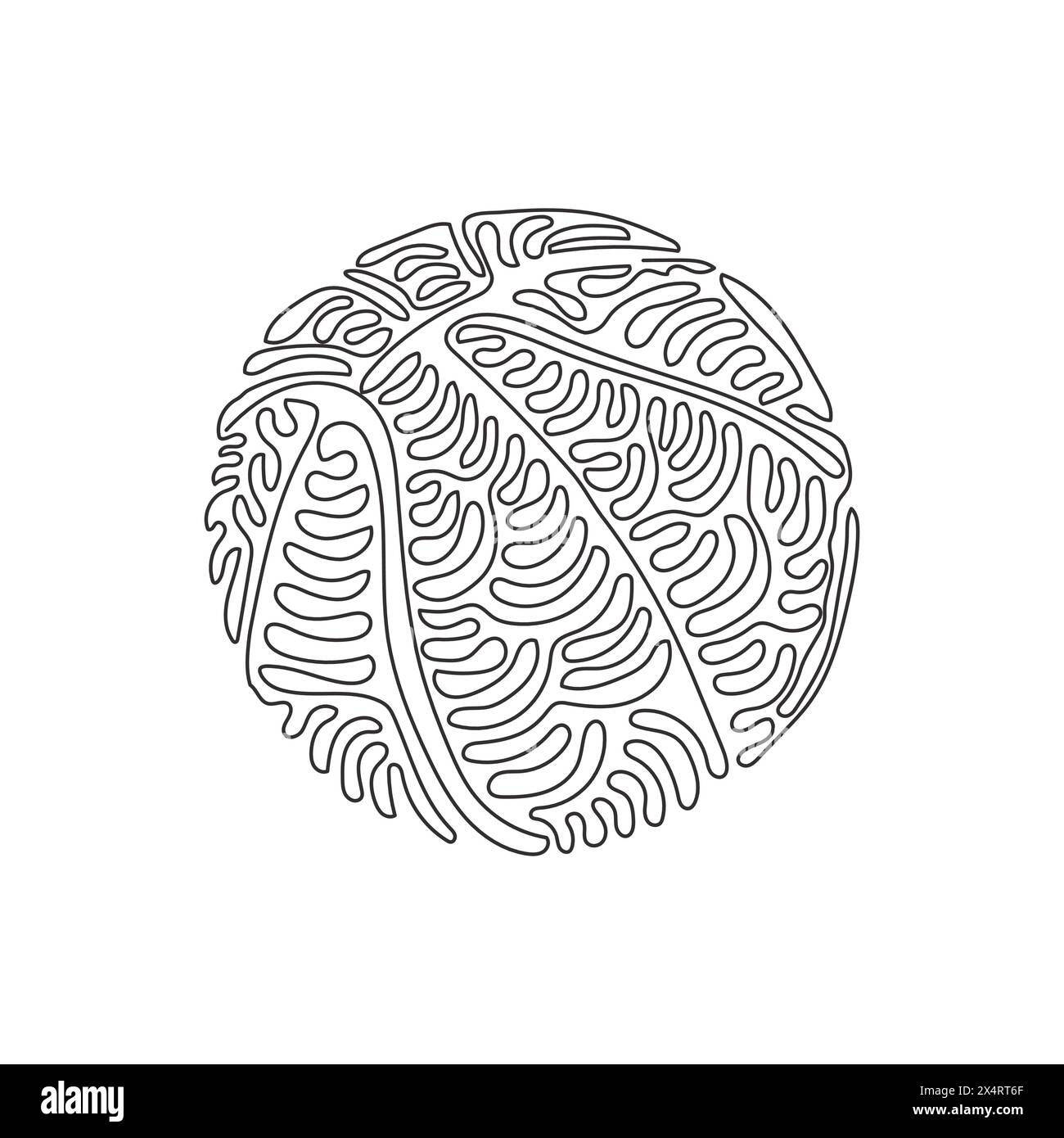 Single one line drawing Basketball ball icon symbol. Orange ball ...