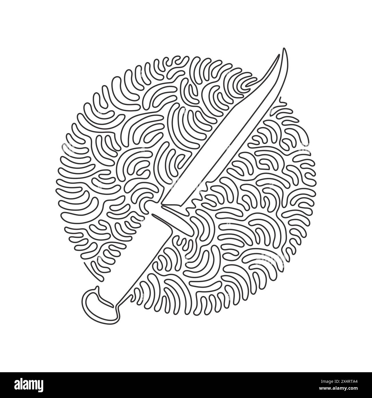 Continuous one line drawing marine combat knives. Military combat knife ...