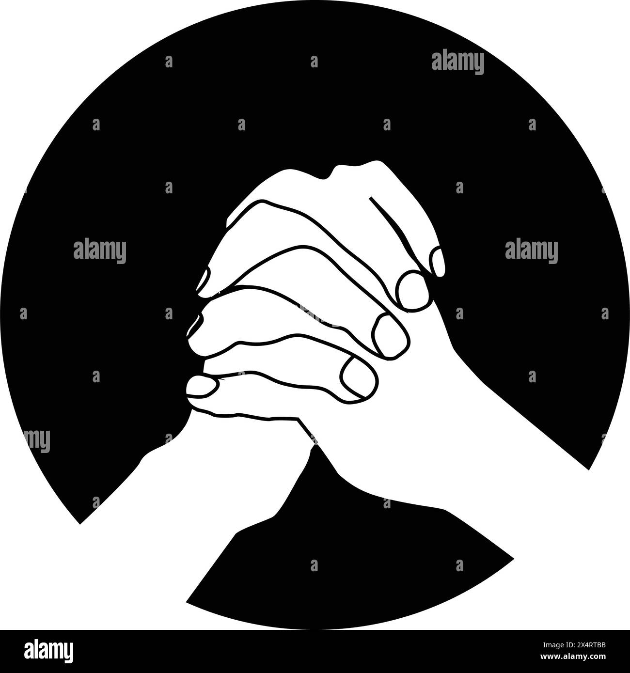 Praying hands icon concept Cut Out Stock Images & Pictures - Alamy