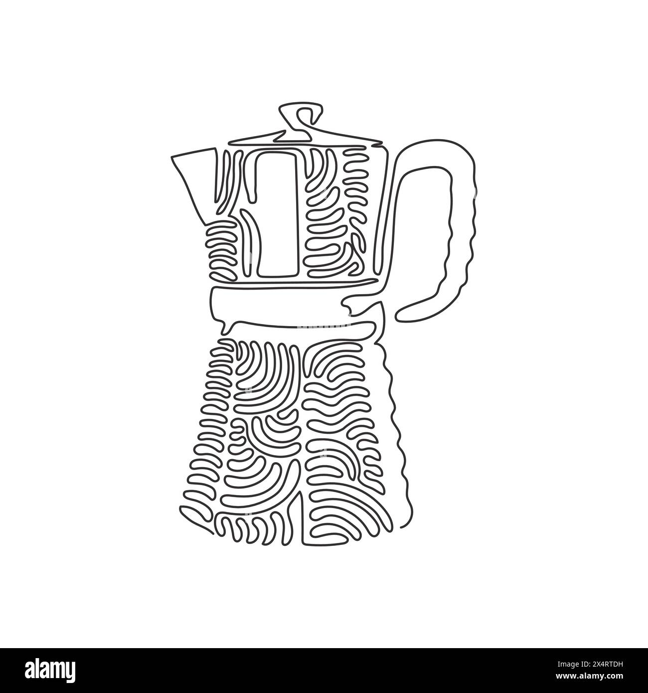 Single one line drawing Italian coffee maker, espresso machine, moka ...